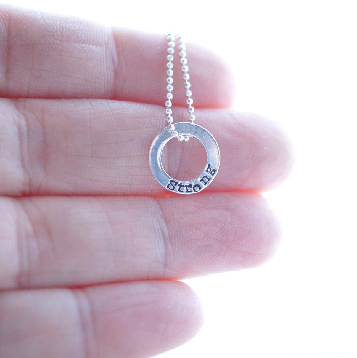 Affirmation Jewelry You Are Strong Silver Strength Necklace – Simpli ...