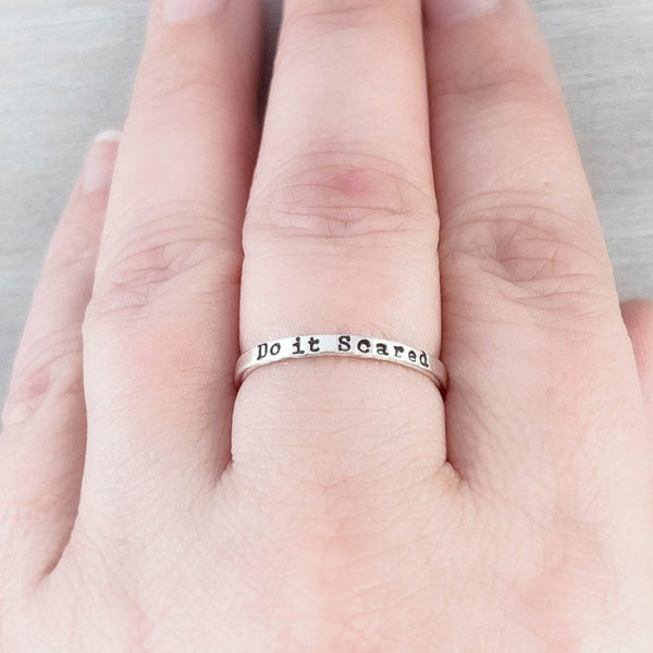 "Do it Scared" Sterling Silver Ring for Everyday Courage – Simpli Stamped